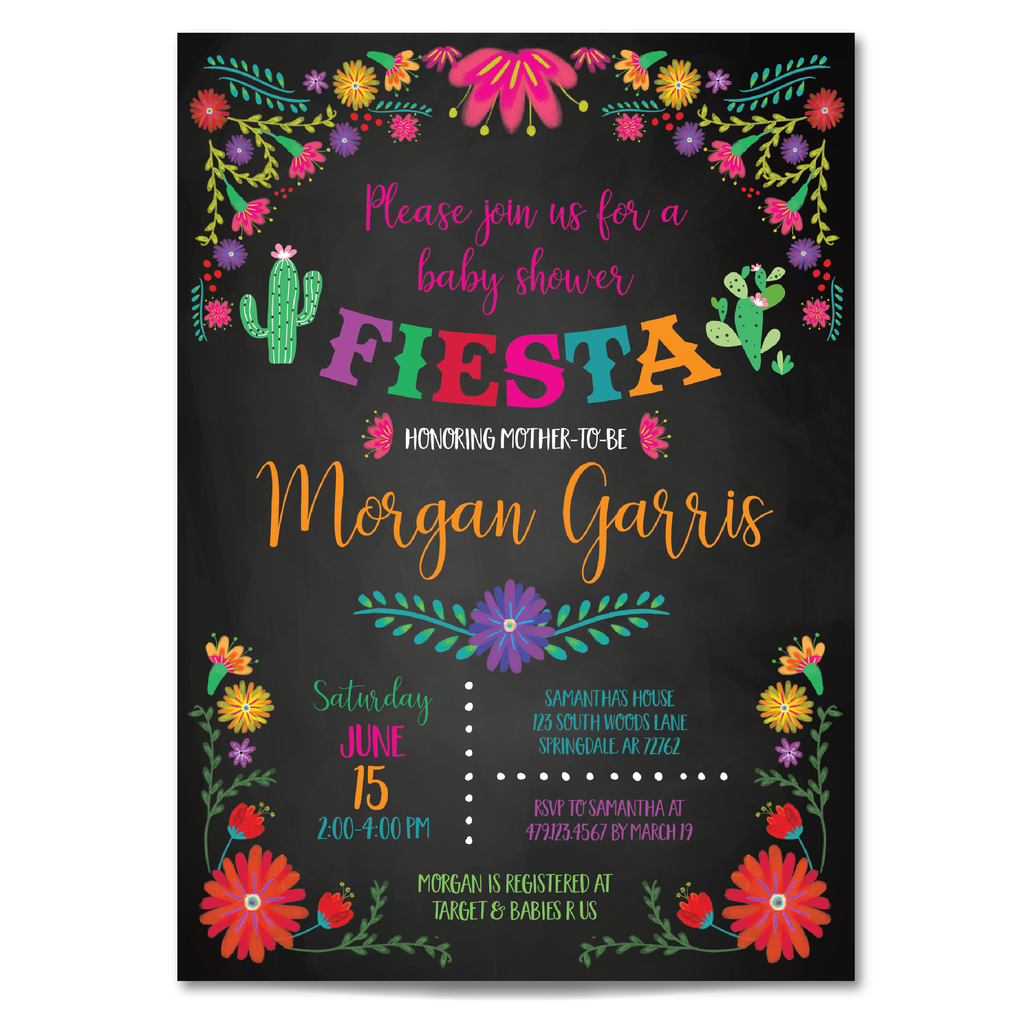 Fiesta Baby Shower Invitation - Fiesta Themed Baby Shower Party Invite ...