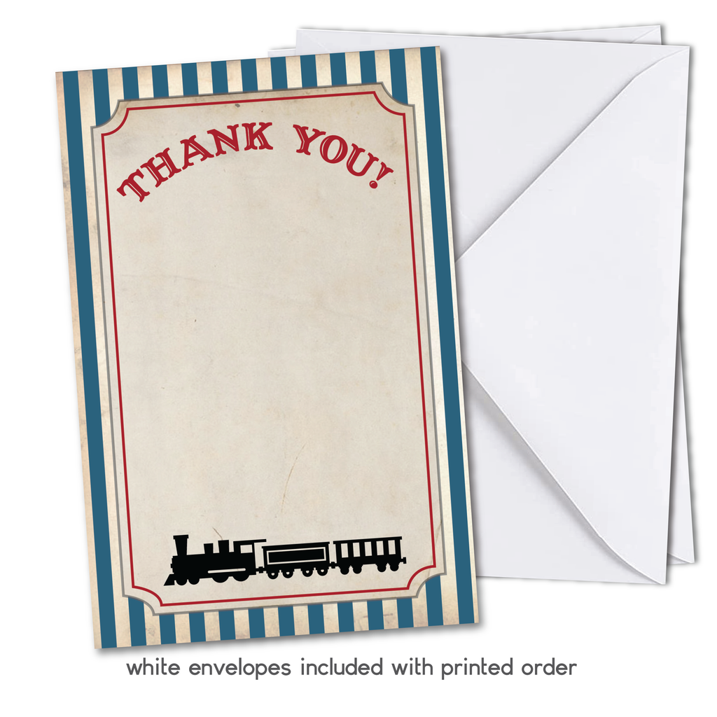 Vintage Train Ticket Thank You Cards w/ Free Envelopes – LMT CREATIVE